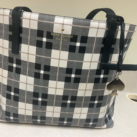 kate spade | Bags | Kate Spade Checkered Black And White Tote | Poshmark